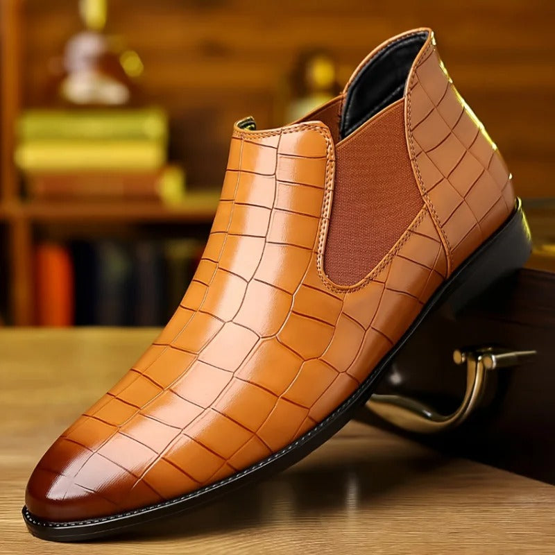 Obsidian Croc Skin Chelsea Boot – Parker & Stone